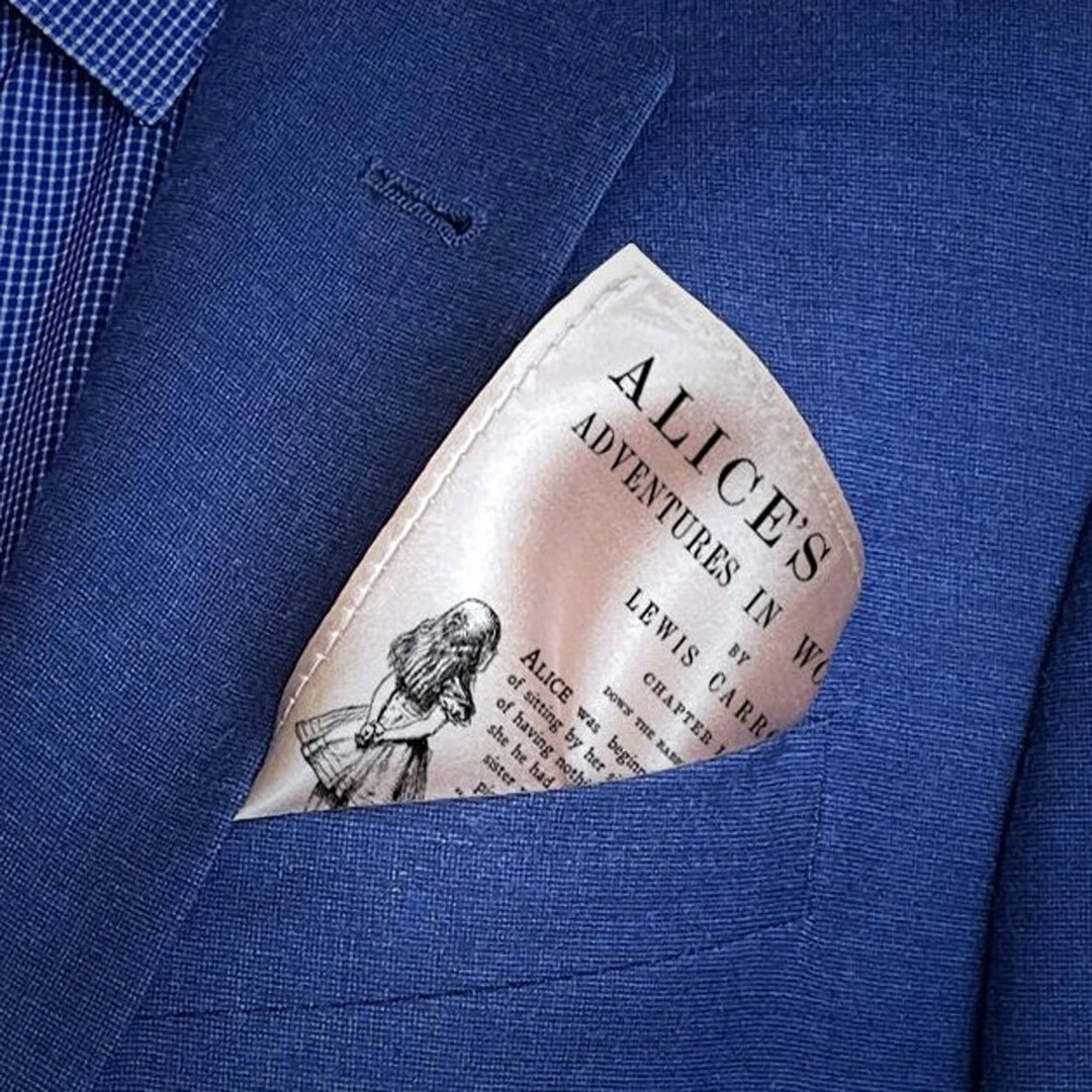 Alice in Wonderland Pocket Square, Book Pocket Square, Alice's ...
