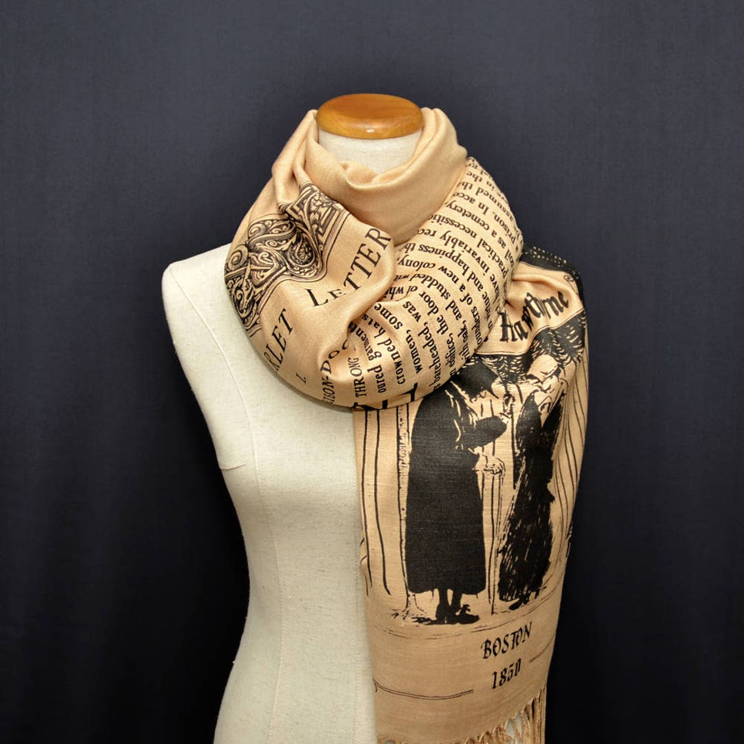The Scarlet Letter by Nathaniel Hawthorne Scarf Shawl Wrap, Book Scarf ...