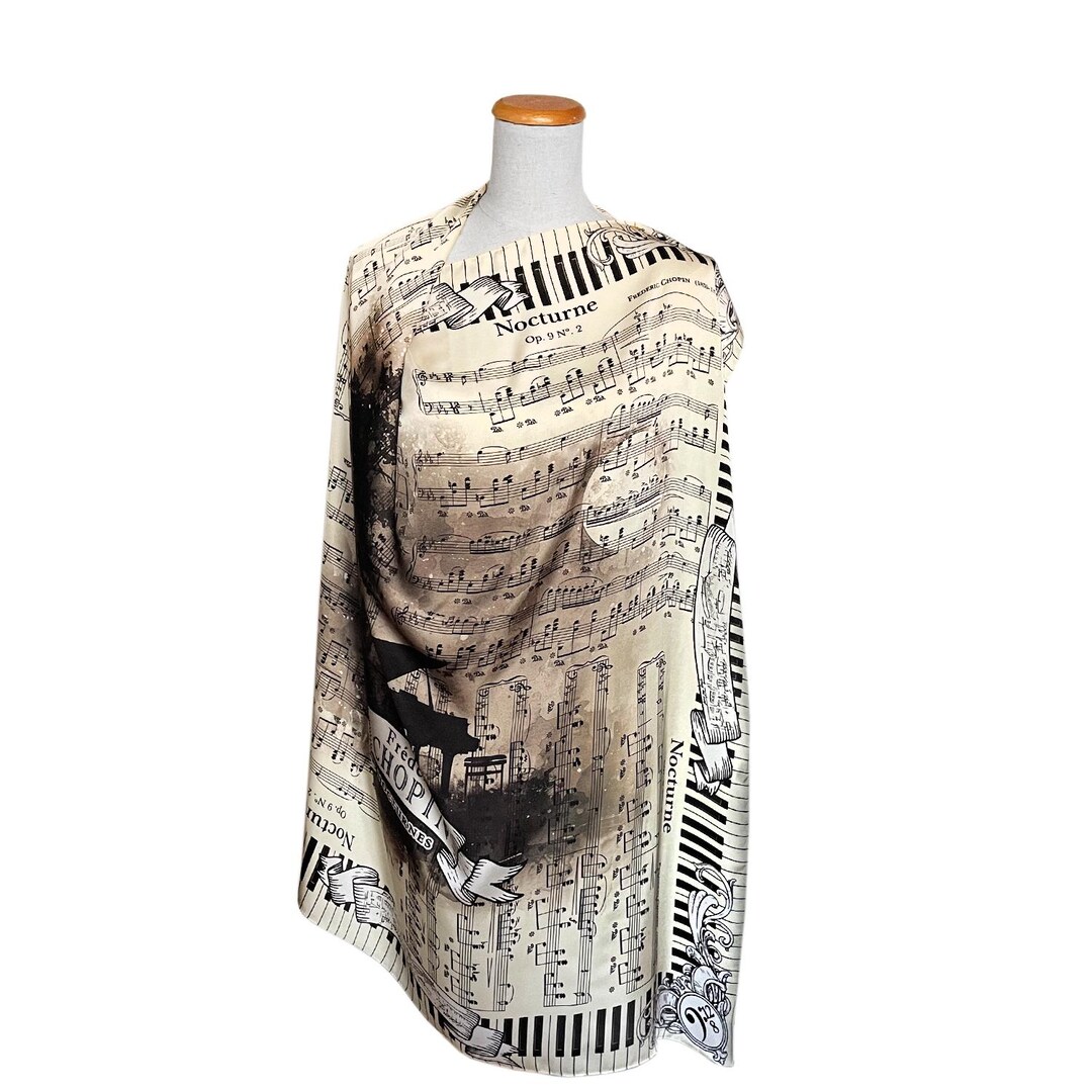 Chopin Nocturne Scarf – Classical Music Gift, Piano Sheet Music Scarf ...