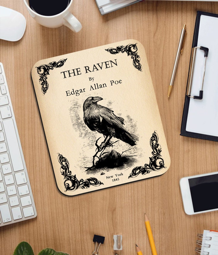 The Raven by Edgar Allan Poe Mouse Pad. Literary Mousepad With - Etsy UK
