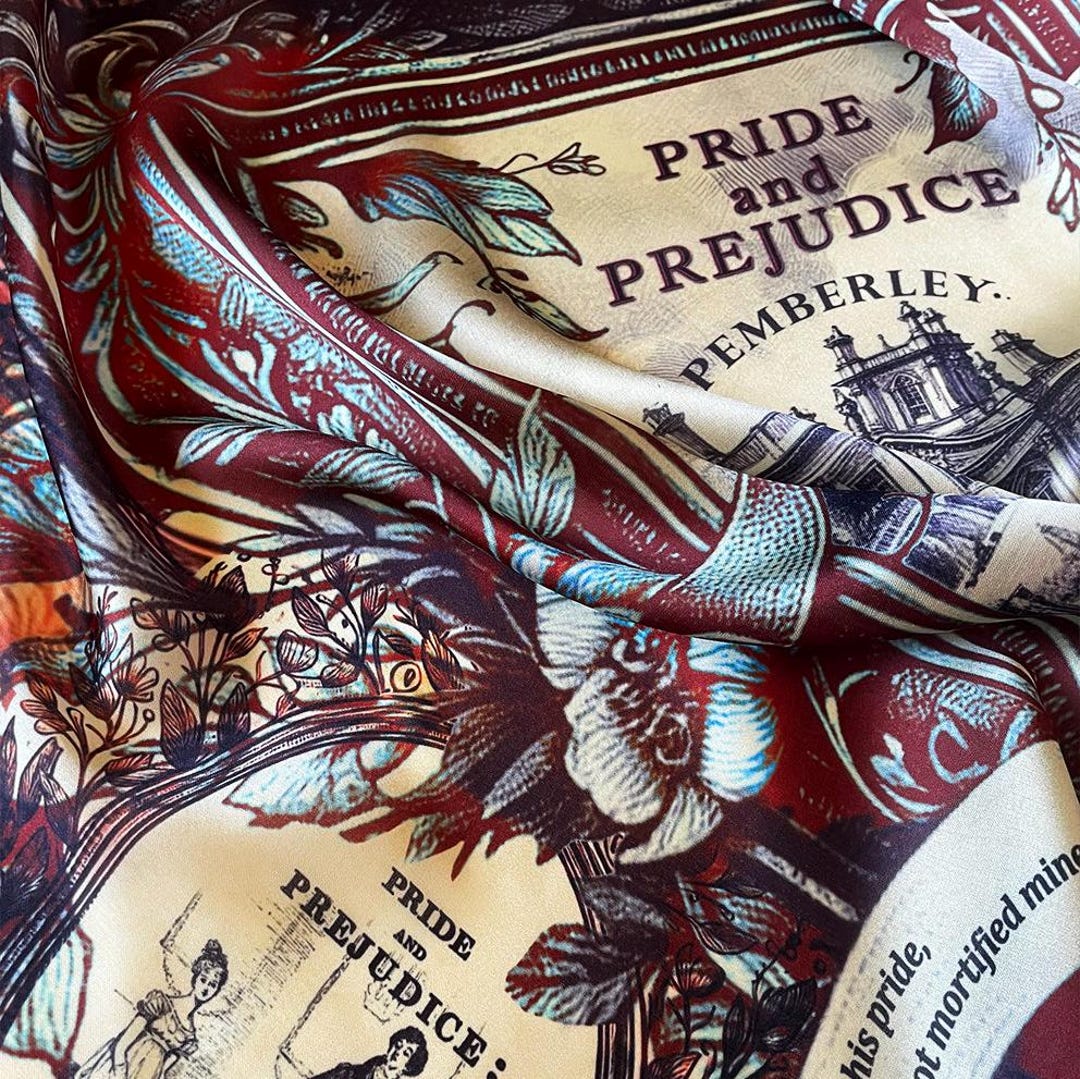 Pride and Prejudice by Jane Austen Square Satin Scarf. Neck Scarf ...