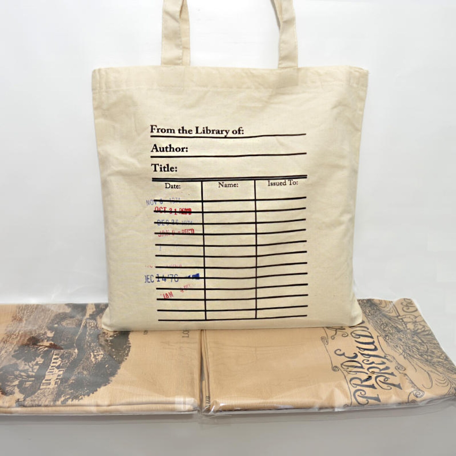 Library Card Tote Bag. Library Card With Day Due Stamps - Etsy