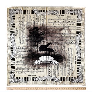 Square Music Scarf: Frederic Chopin Nocturne Op. 9 No. 2 Design ...