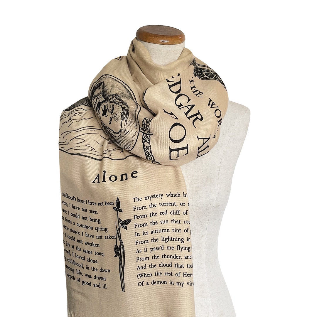 Alone by Edgar Allan Poe Scarf Shawl Wrap. Gothic Gift, Gothic Poem ...
