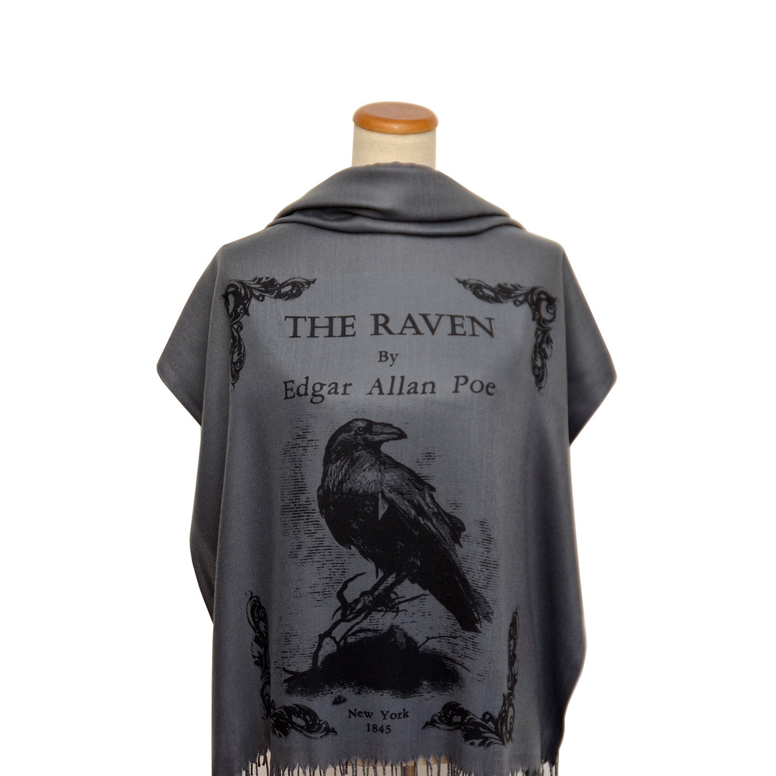 The Raven by Edgar Allan Poe Shawl Scarf Wrap (bluish Gray) - Etsy