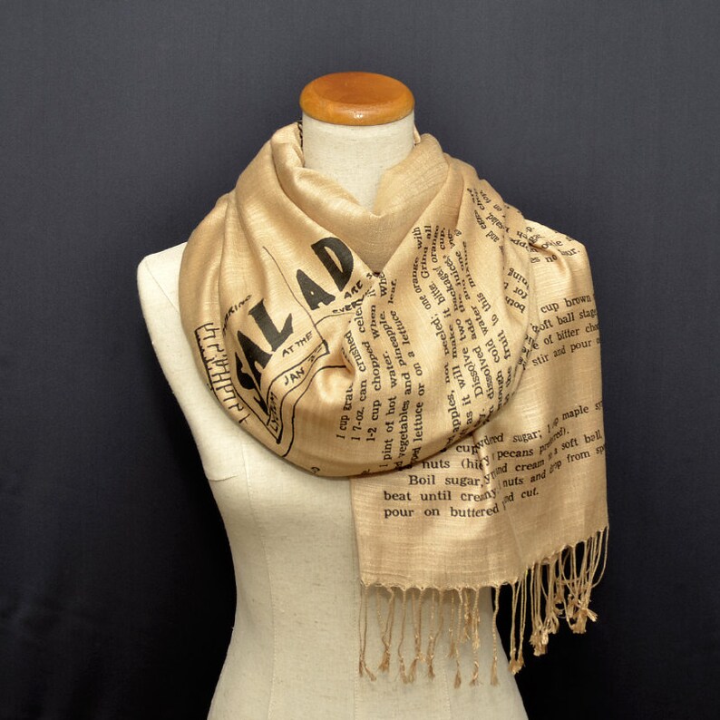 Recipe Scarf Cooking Scarf Cookbook Scarf Cooking Book - Etsy Israel