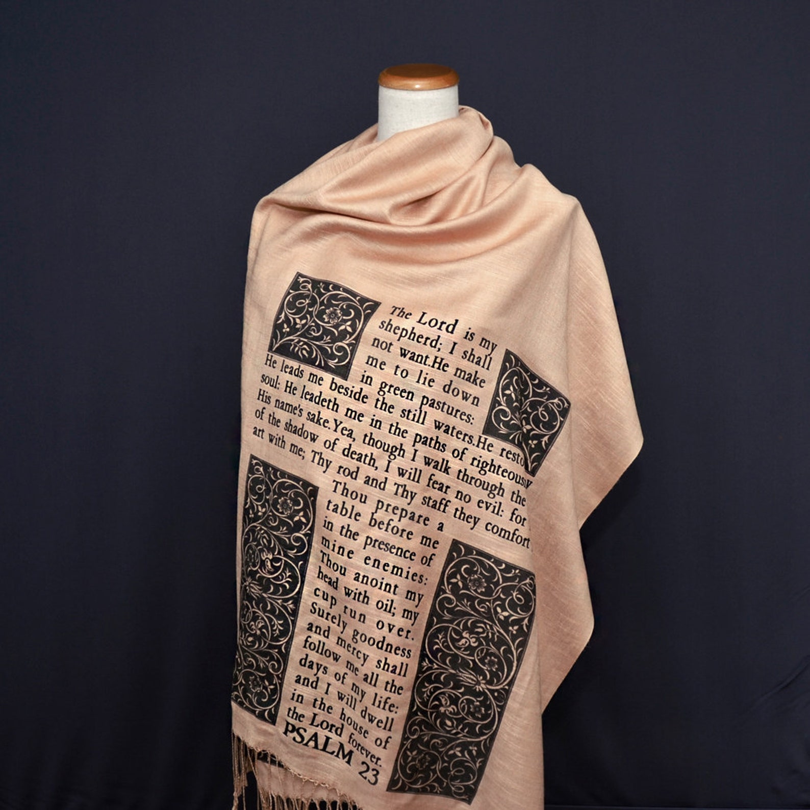 Christian Bible Verse Scarf psalm 23 and the Beatitudes in | Etsy