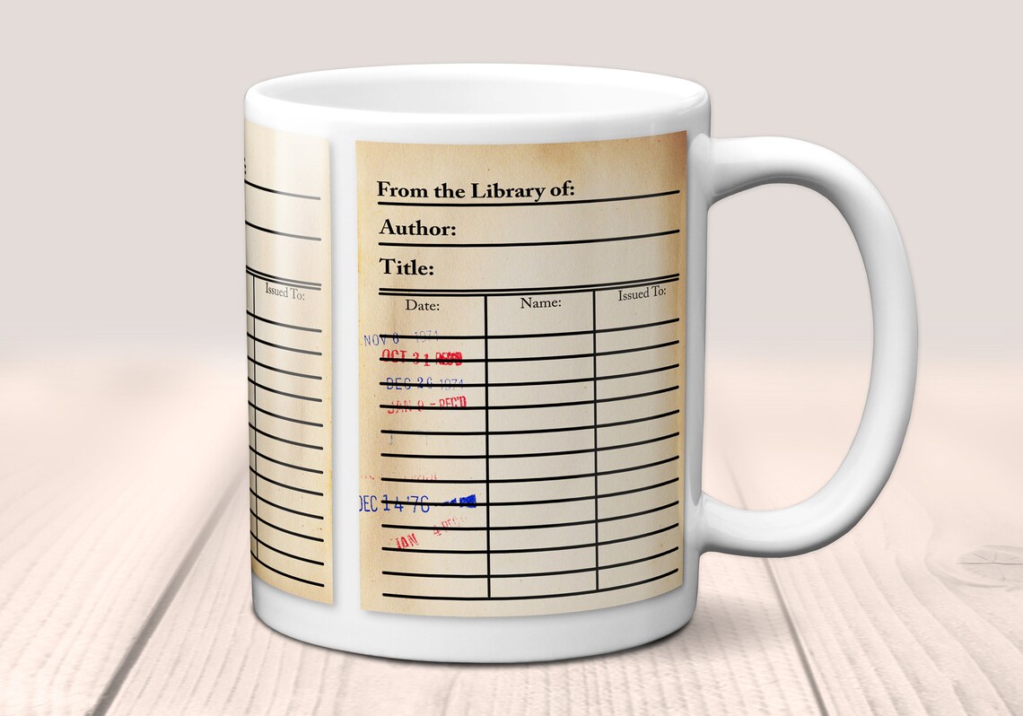 Library Card Mug. Coffee Mug With Library Card With Day Due - Etsy