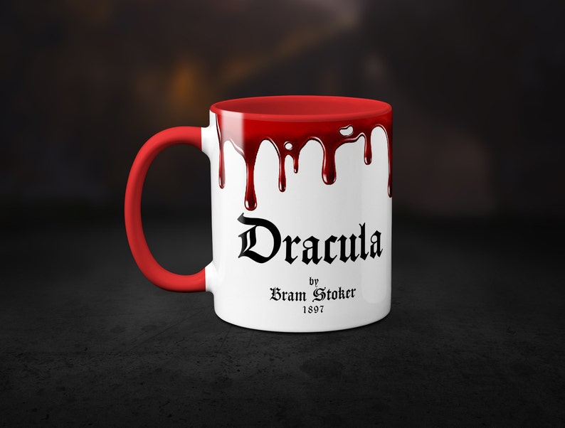 Dracula by Bram Stoker Mug. Coffee Mug With Dracula Book Design ...
