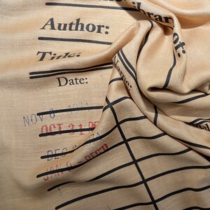 Book Scarf. Library Scarf. Library Card Scarf With Day Due Stamps ...