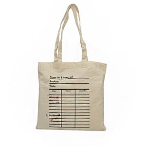 Library Card Tote Bag. Library Card With Day Due Stamps Handbag ...