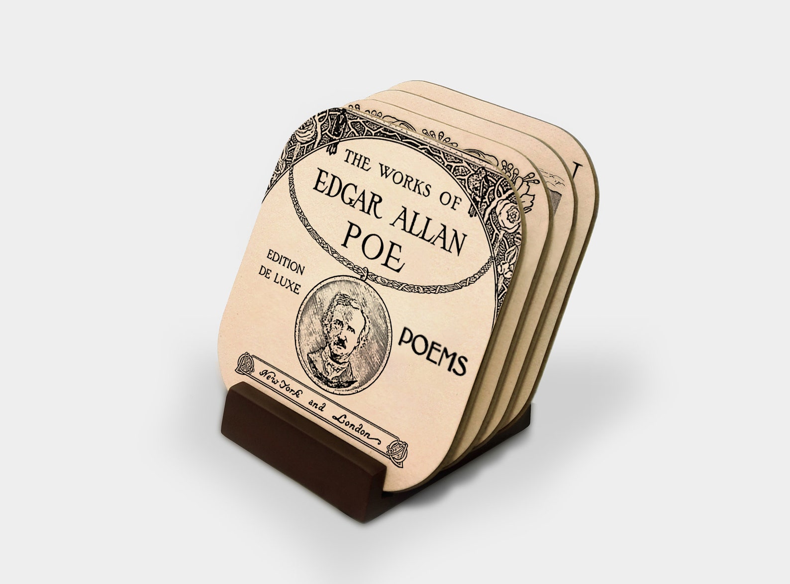 4 Coasters With Famous Poems by Edgar Allan Poe. Set of Coffee Mug ...