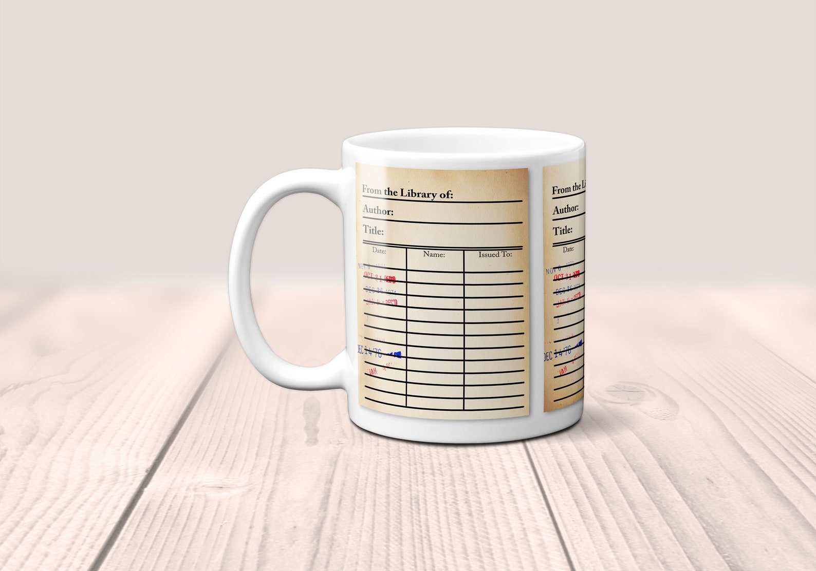 Library Card Mug. Coffee Mug With Library Card With Day Due - Etsy