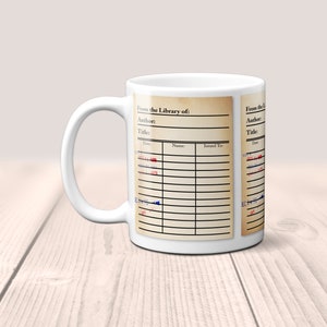 Library Card Mug. Coffee Mug With Library Card With Day Due Stamps ...