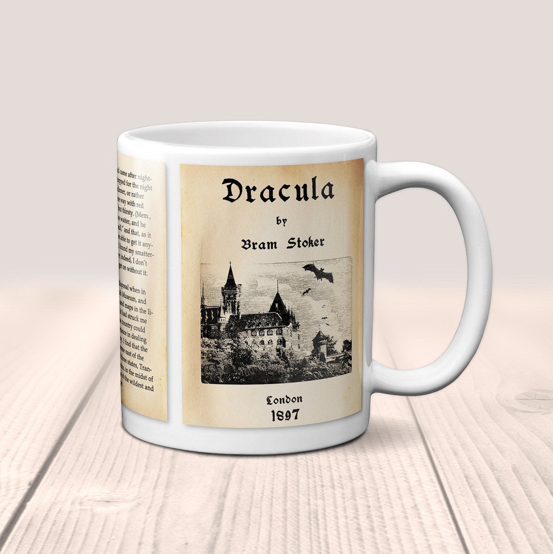Dracula by Bram Stoker Mug. Coffee Mug With Dracula Book Pages, Bookish ...