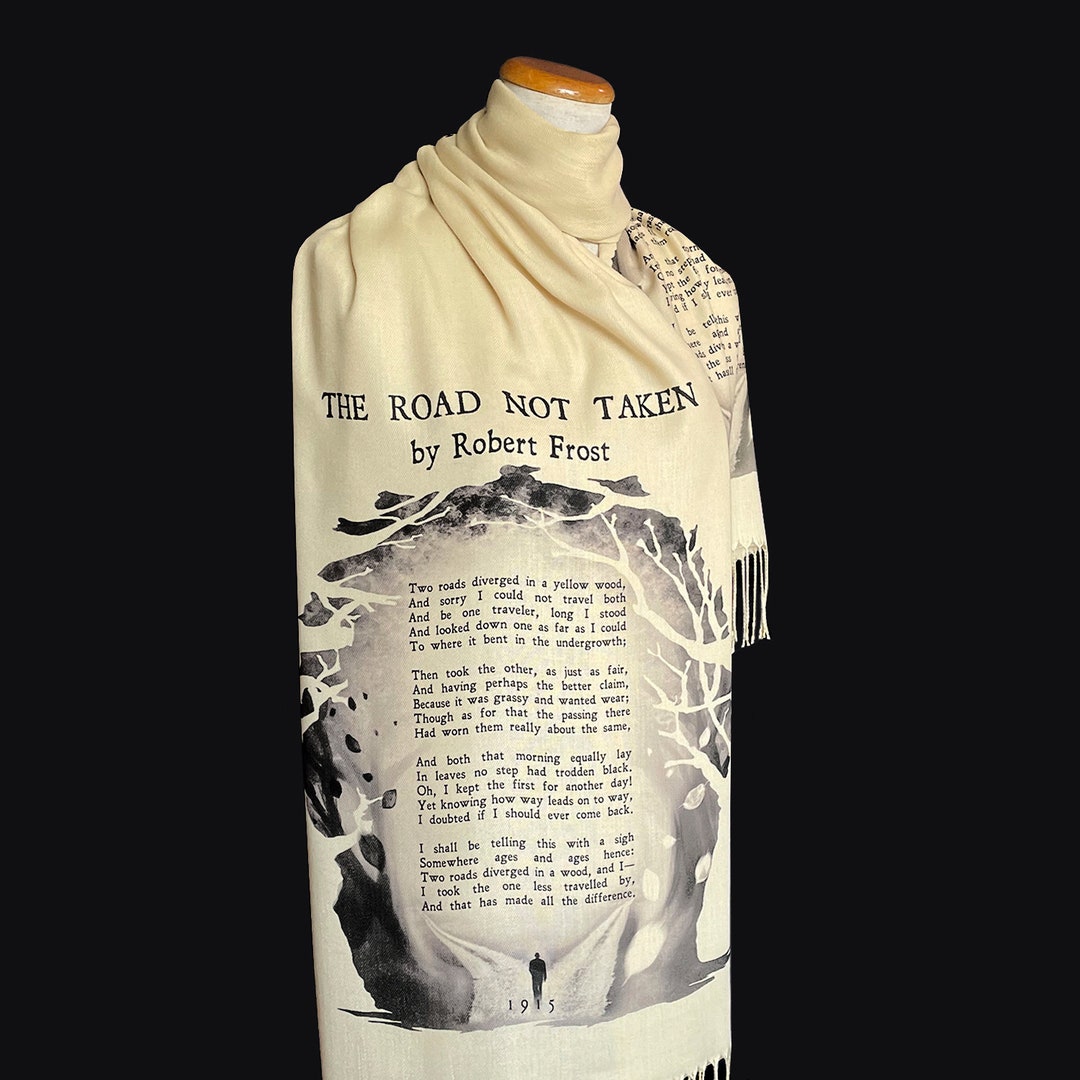 The Road Not Taken by Robert Frost Shawl Scarf Wrap. Poetry Scarf ...