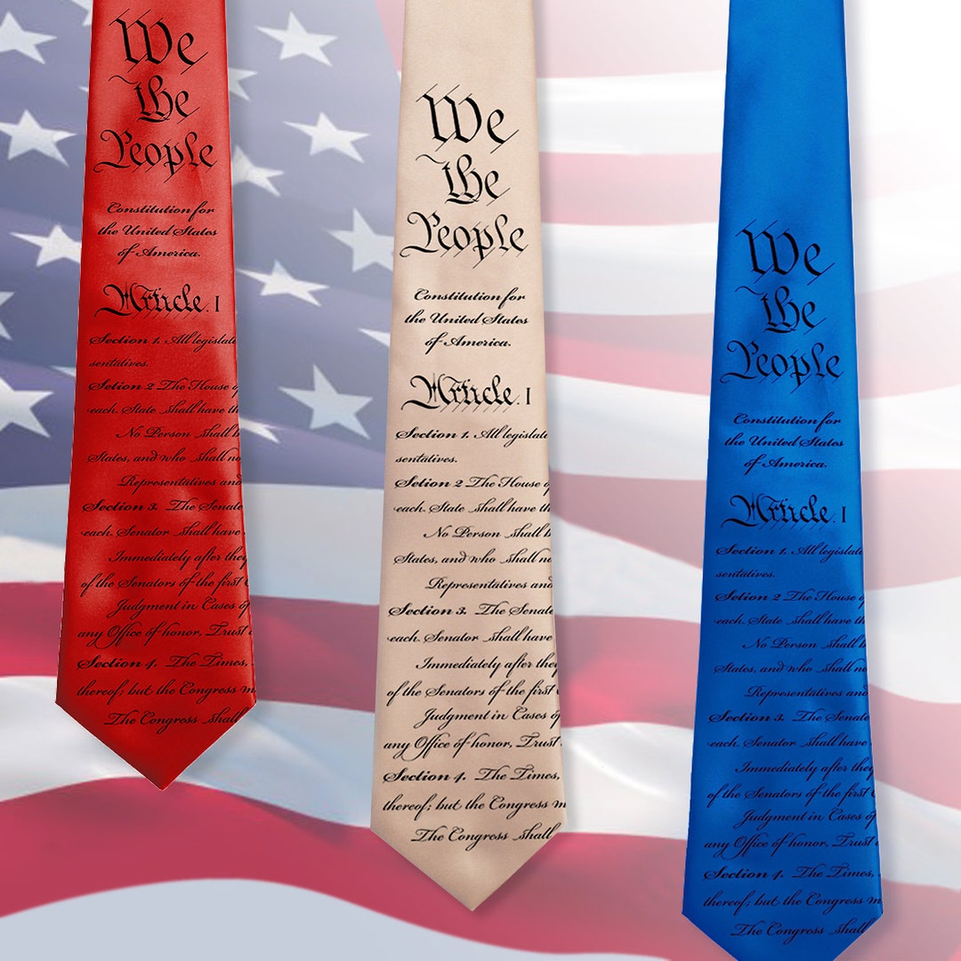 US Constitution Tie, We the People, Necktie With US Constitution ...