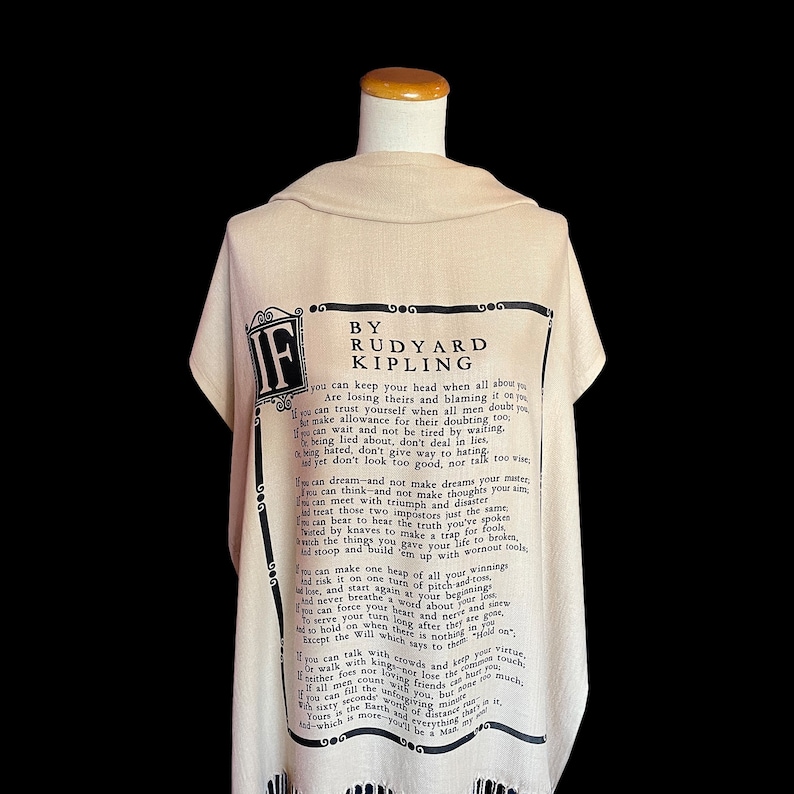 IF by Rudyard Kipling Poem Scarf Shawl Wrap. Rudyard Kipling Poetry ...