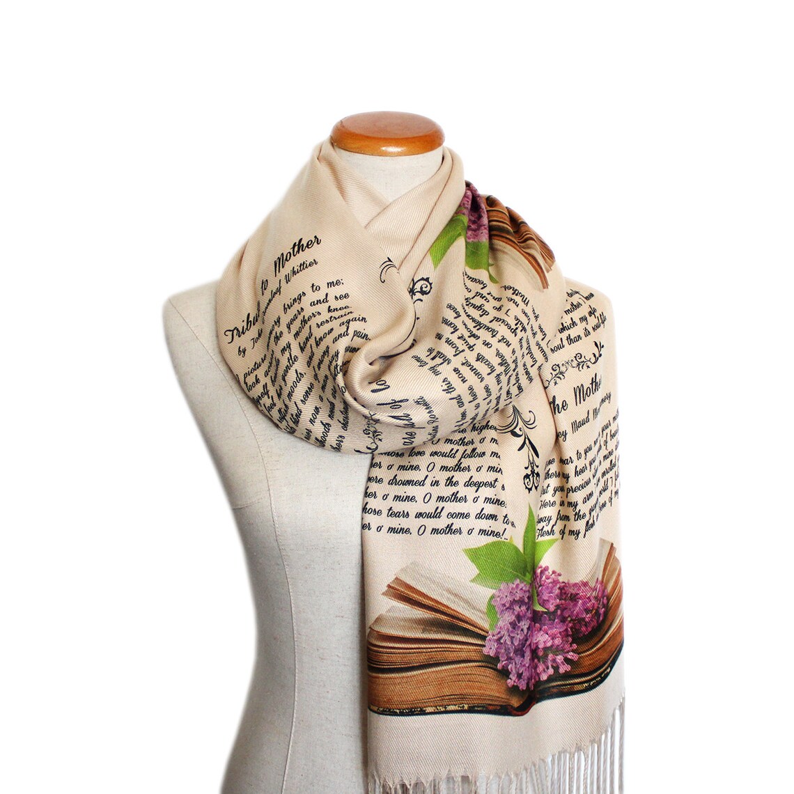 Scarf With Poems About Mother. Mother's Day Gift. Scarf/shawl/wrap With ...