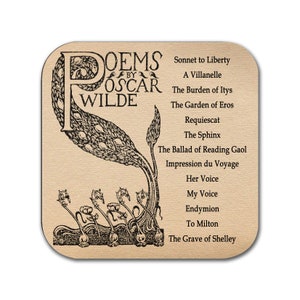 6 Coasters With Works of Oscar Wilde. De Profundis, Poems, the Happy ...