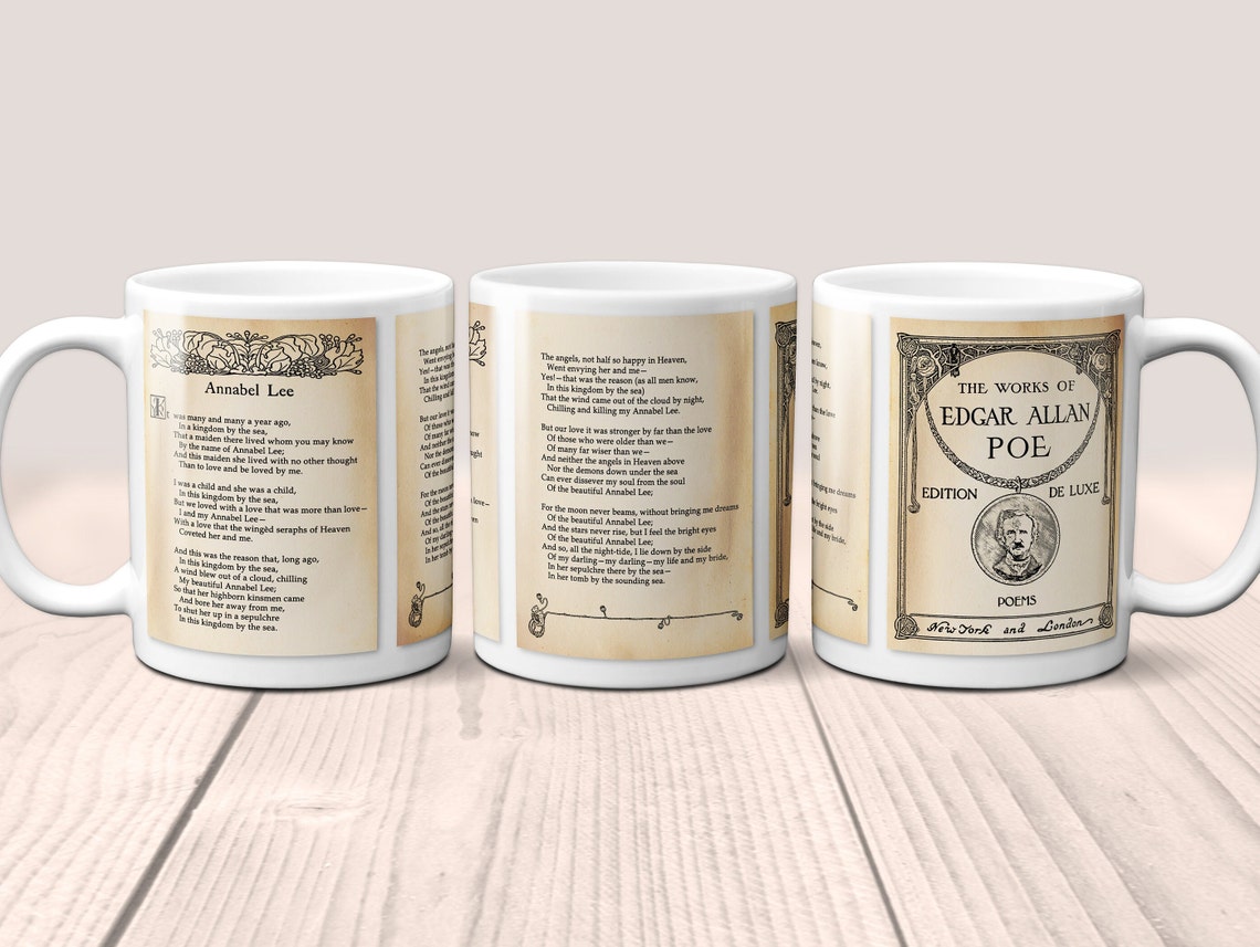 Annabel Lee by Edgar Allan Poe Mug. Coffee Mug With Full Text of Edgar ...