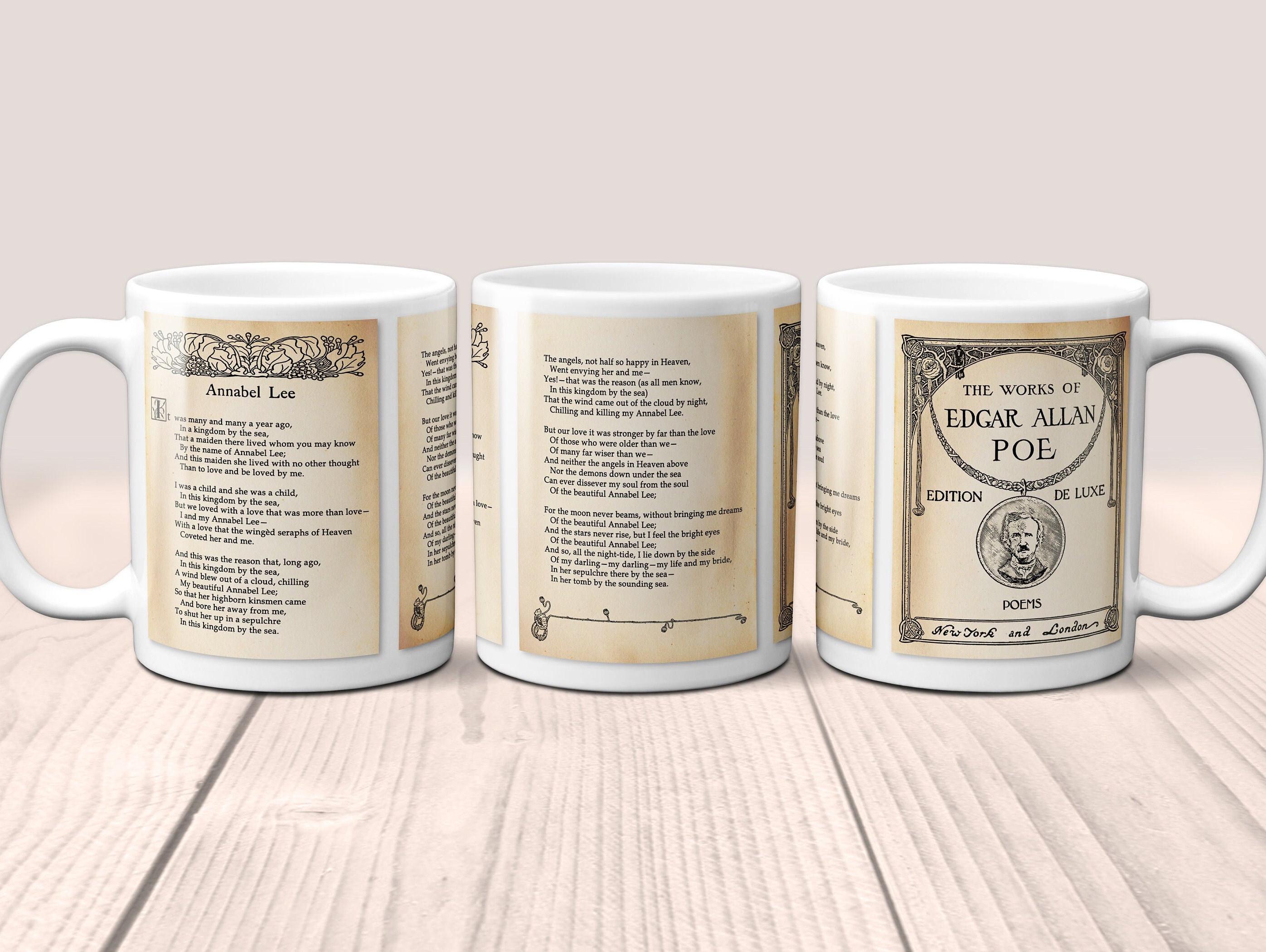 Annabel Lee by Edgar Allan Poe Mug. Coffee Mug With Full Text of Edgar ...