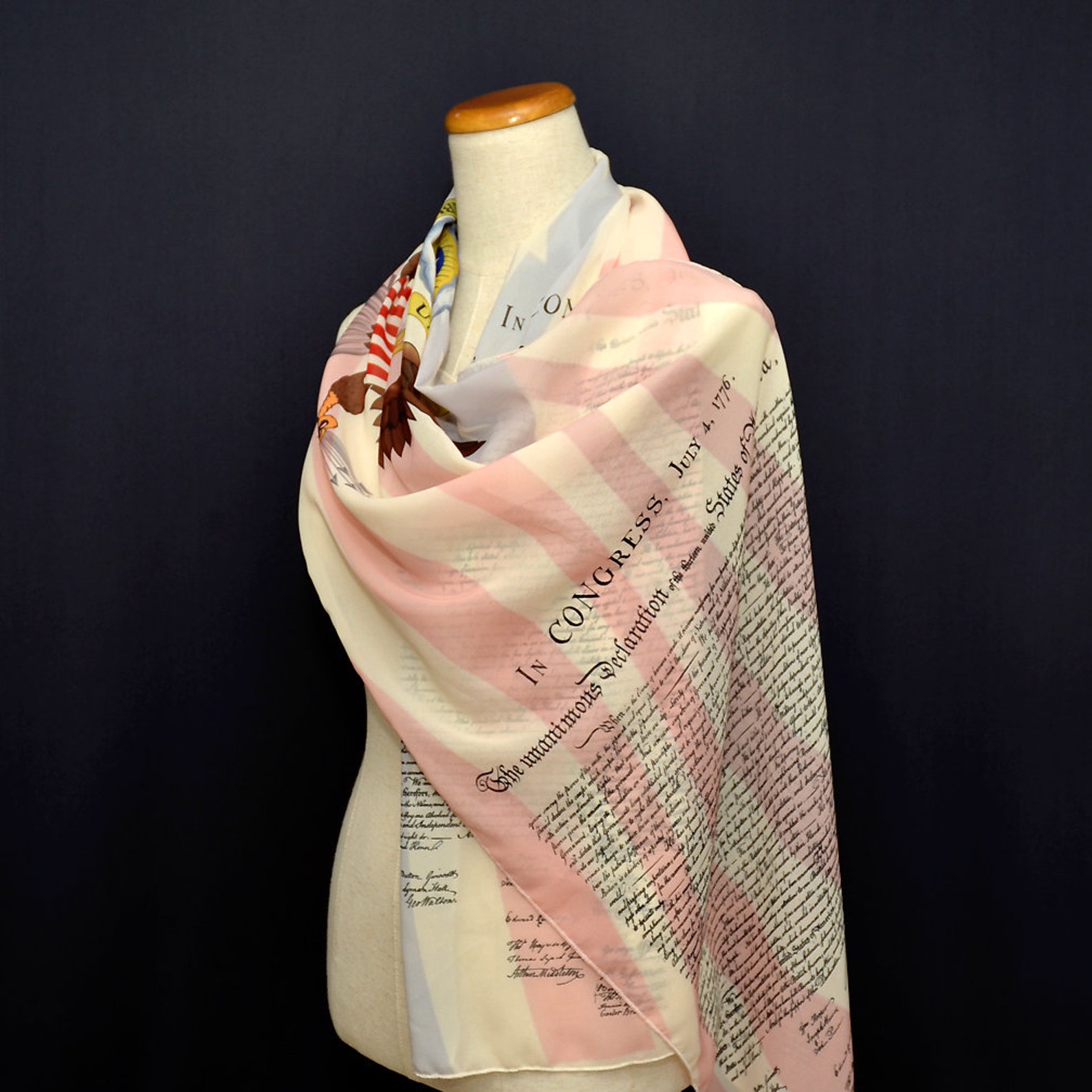 The Declaration of Independence Chiffon Scarf, IN CONGRESS, July 4 ...