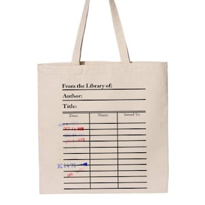 Library Card Tote Bag. Library Card With Day Due Stamps Handbag ...