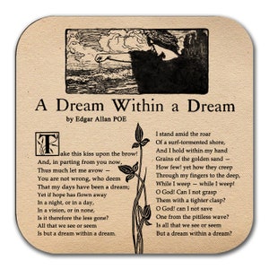 6 Coasters With Edgar Allan Poe Poems. Six Coffee Mug Coasters With ...