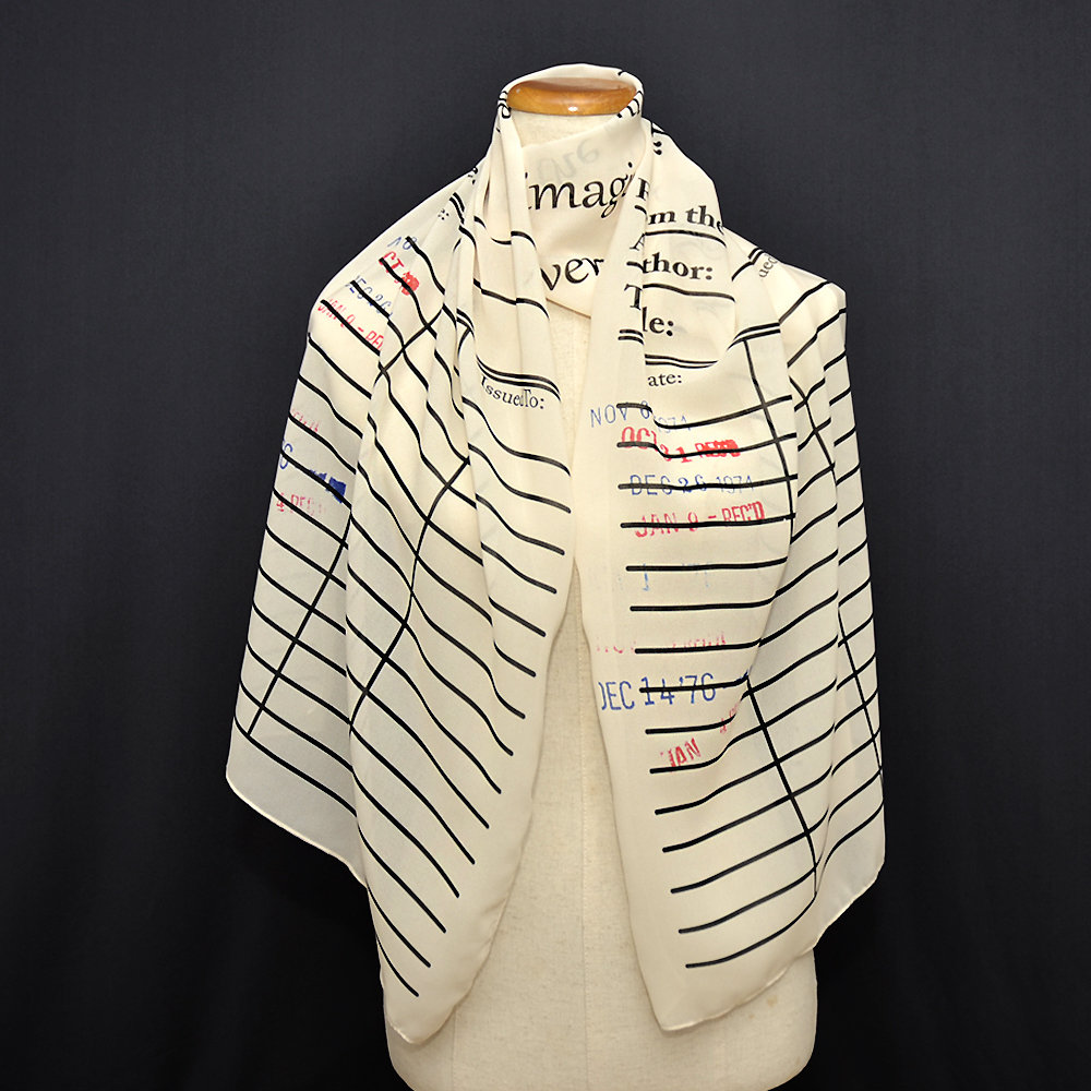 Library Card Chiffon Scarf. Library Scarf With Day Due Stamps. - Etsy ...