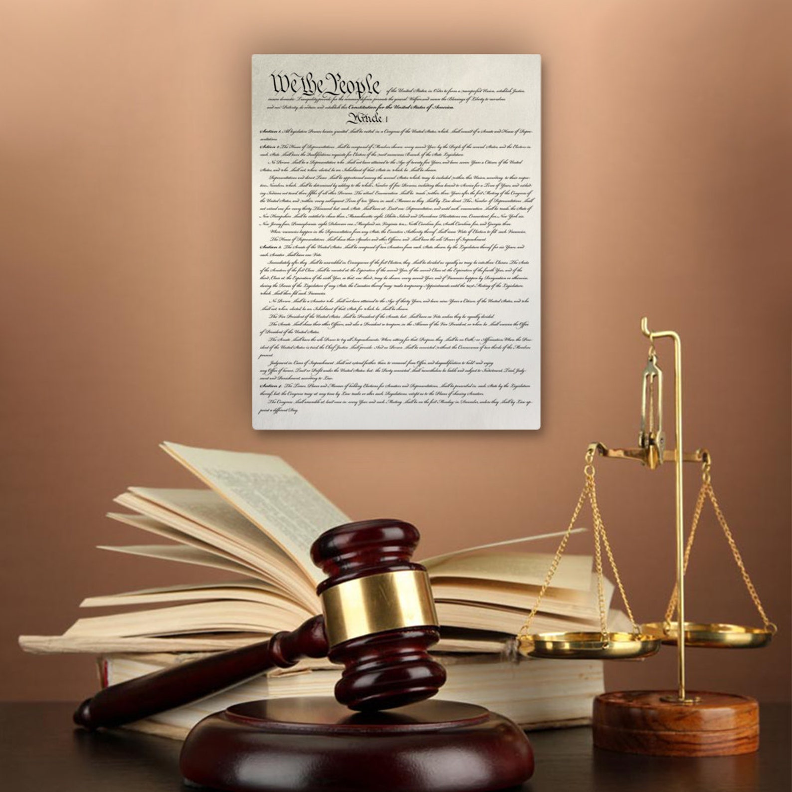 US Constitution Wall Art Metal Panel. the Constitution of the United ...