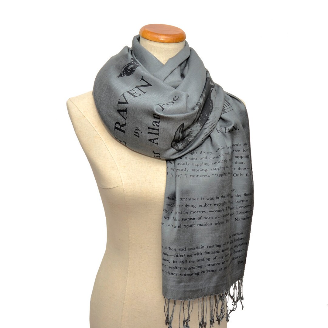 The Raven by Edgar Allan Poe Scarf/ Shawl/ Wrap - Etsy