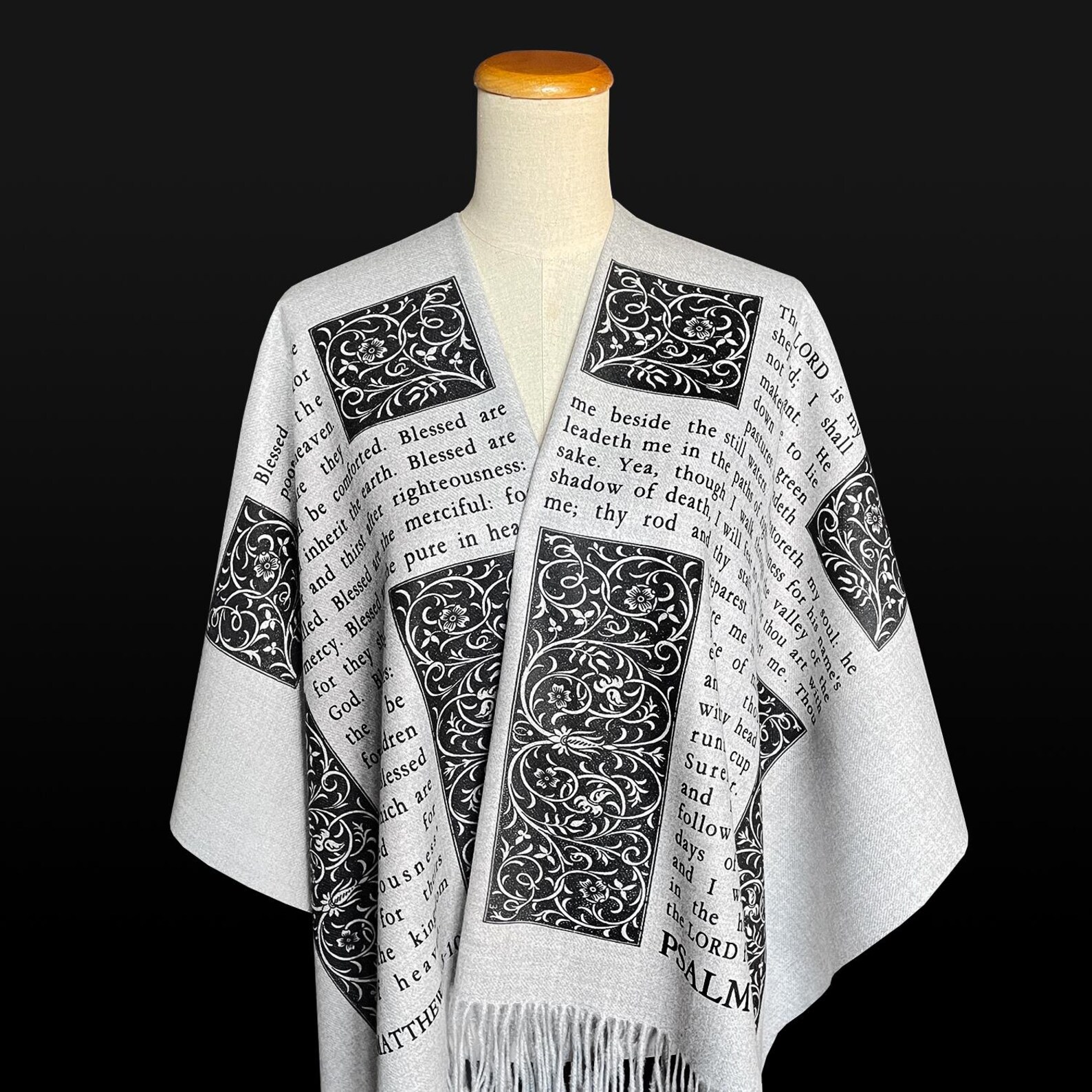 Christian Bible Verse Scarf Psalm 23 and Beatitudes Matthew 5:3–10 ...