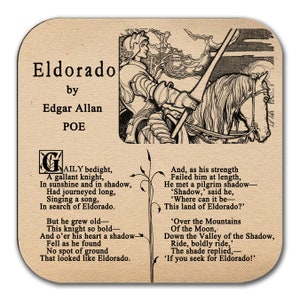 6 Coasters With Edgar Allan Poe Poems. Six Coffee Mug Coasters With ...