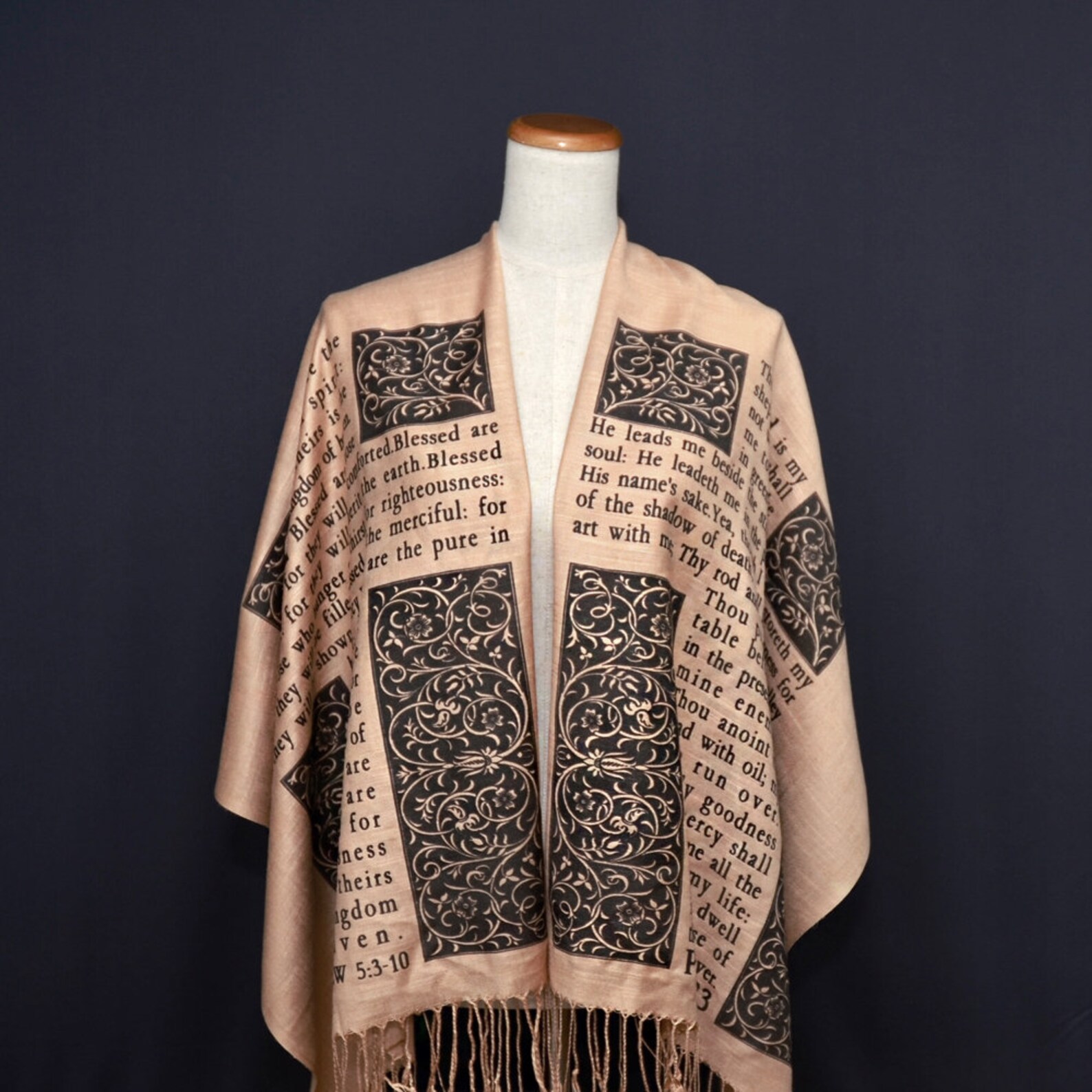 Christian Bible Verse Scarf psalm 23 and the Beatitudes in - Etsy