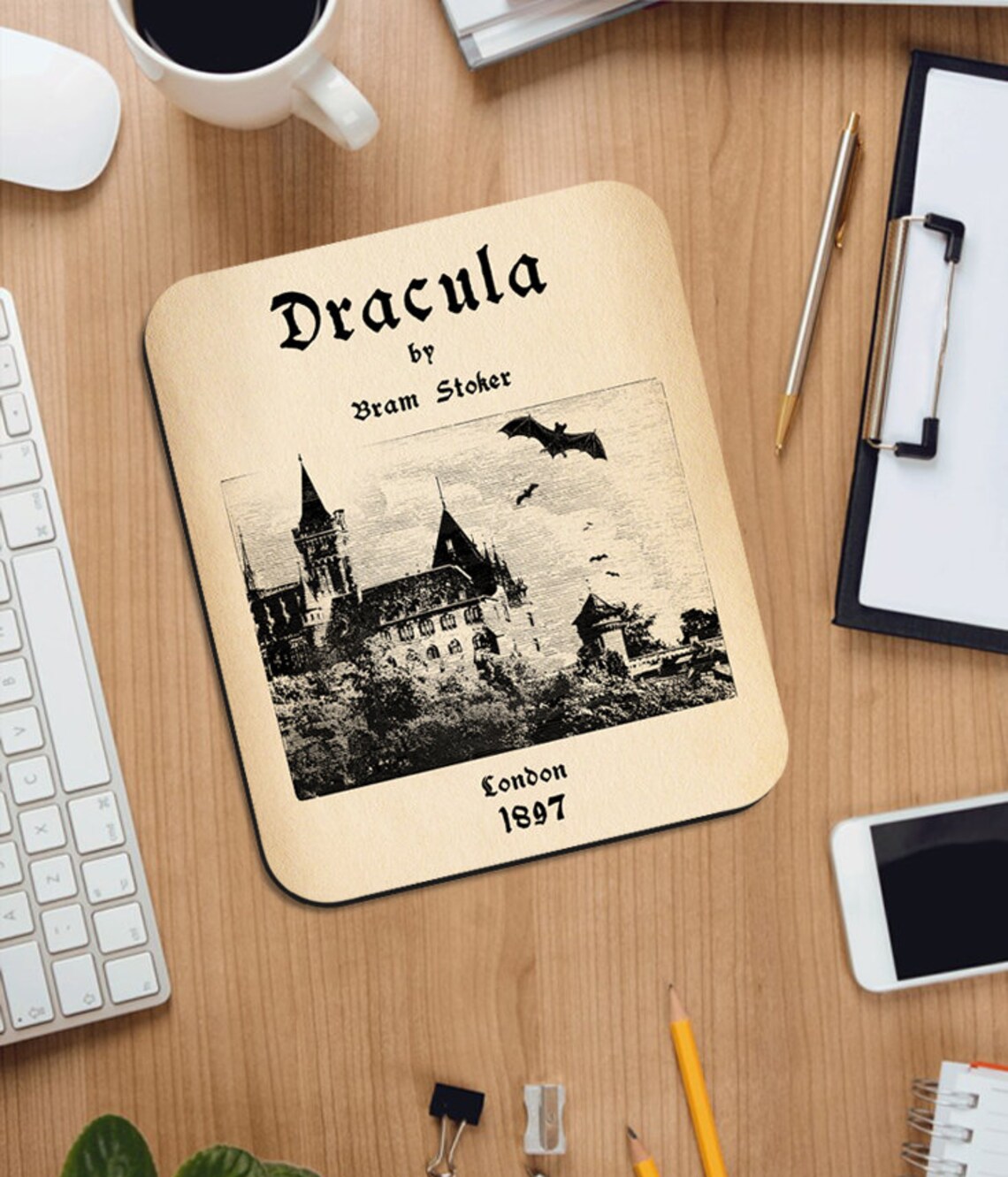 Dracula by Bram Stoker Mouse Pad. Literary Mousepad With Dracula Book ...