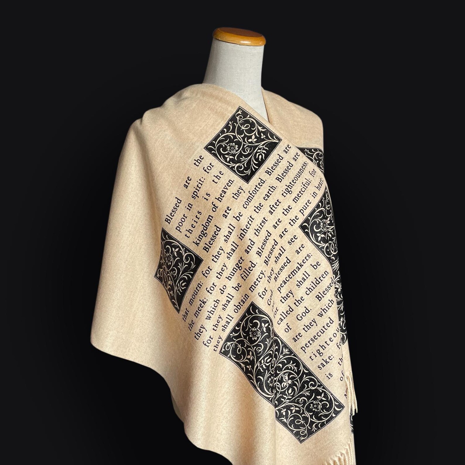 Christian Bible Verse Scarf – Psalm 23 and the Beatitudes Matthew 5:3 ...