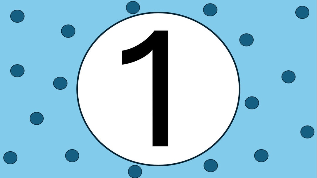 Numbers 1-10 Blue Dot Printable - Etsy