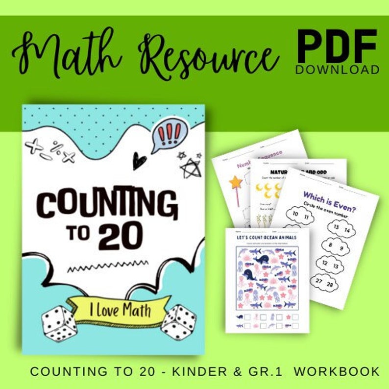 Kindergarten & Grade One Workbook Numbers to 100 Teaching Resource ...
