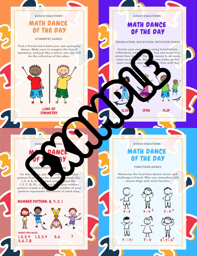 Math Dance of the Day | Math Board Activity | Math Center | Math ...