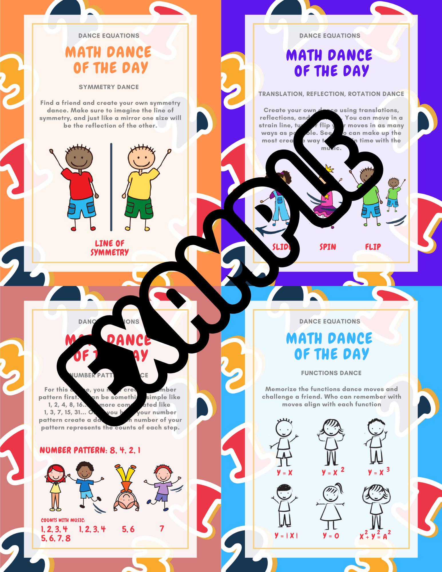 Math Dance of the Day | Math Board Activity | Math Center | Math ...