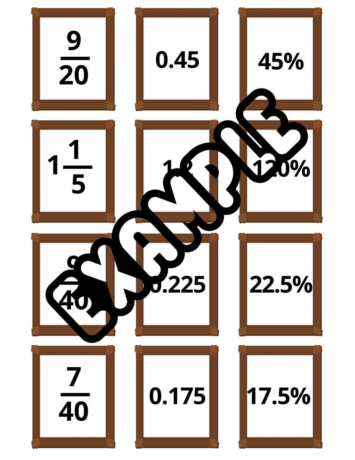 Fraction Cards | Matching Game | Fractions | Percentages | Decimals ...