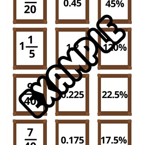 Fraction Cards | Matching Game | Fractions | Percentages | Decimals ...