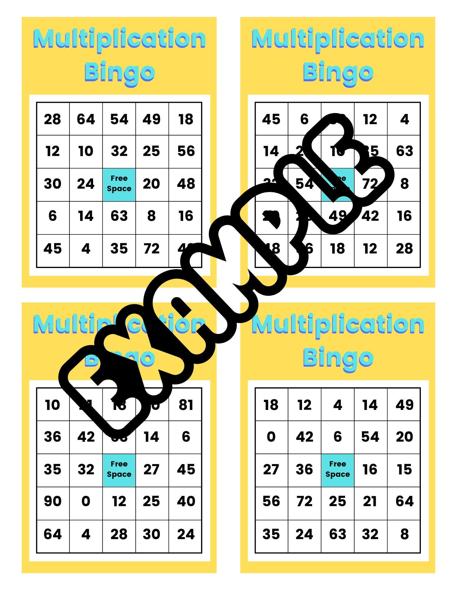 Multiplication Bingo Game | Classroom Resource | Math Resource ...