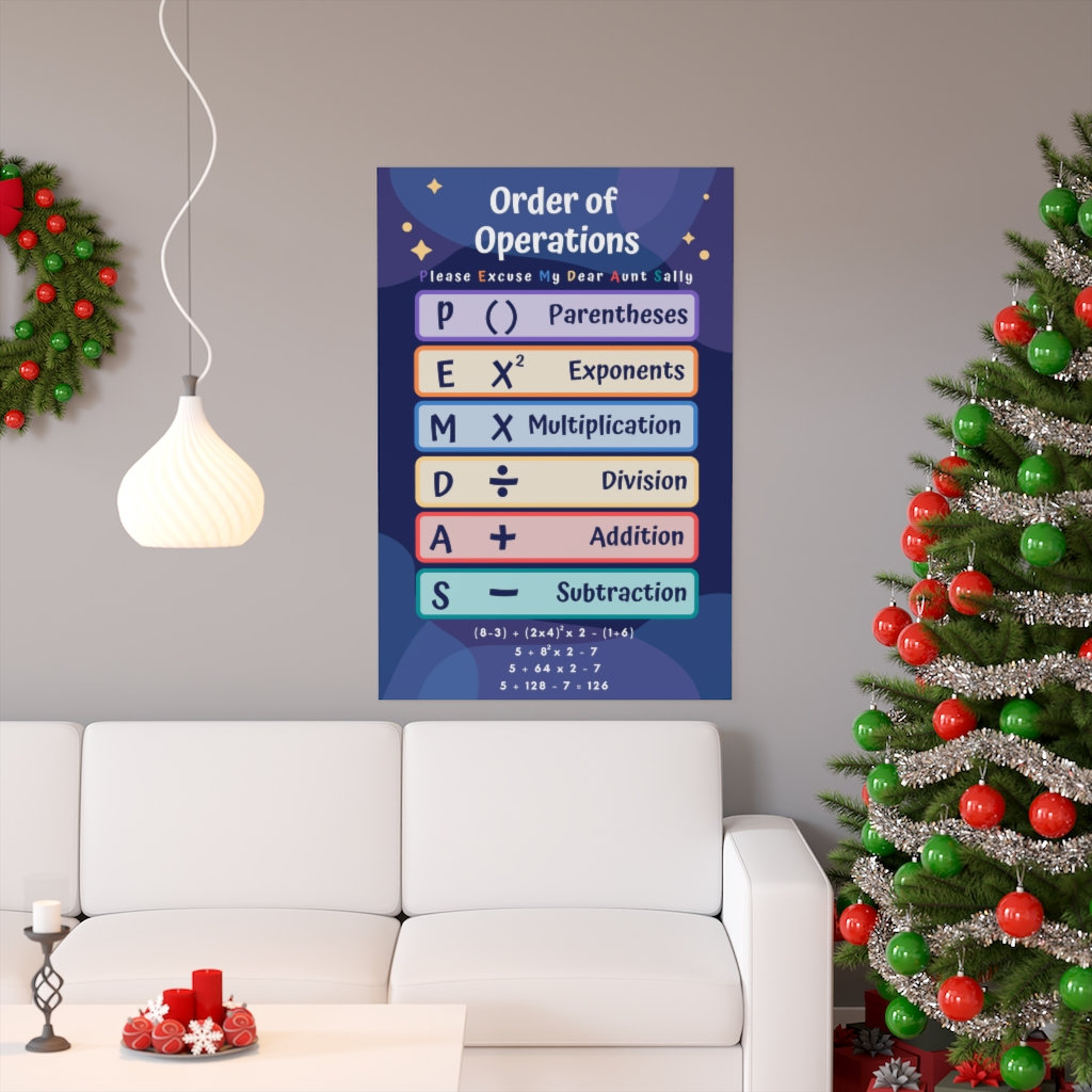 Order of Operations Poster Classroom Decorations School Accessories ...