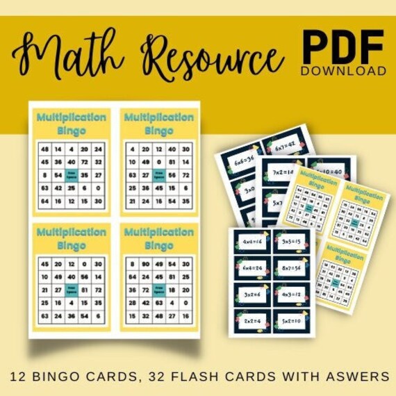 Multiplication Flash Cards Bingo
