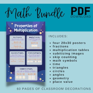 Classroom Posters | Display Bundle | PDF Download | Math Class Posters ...