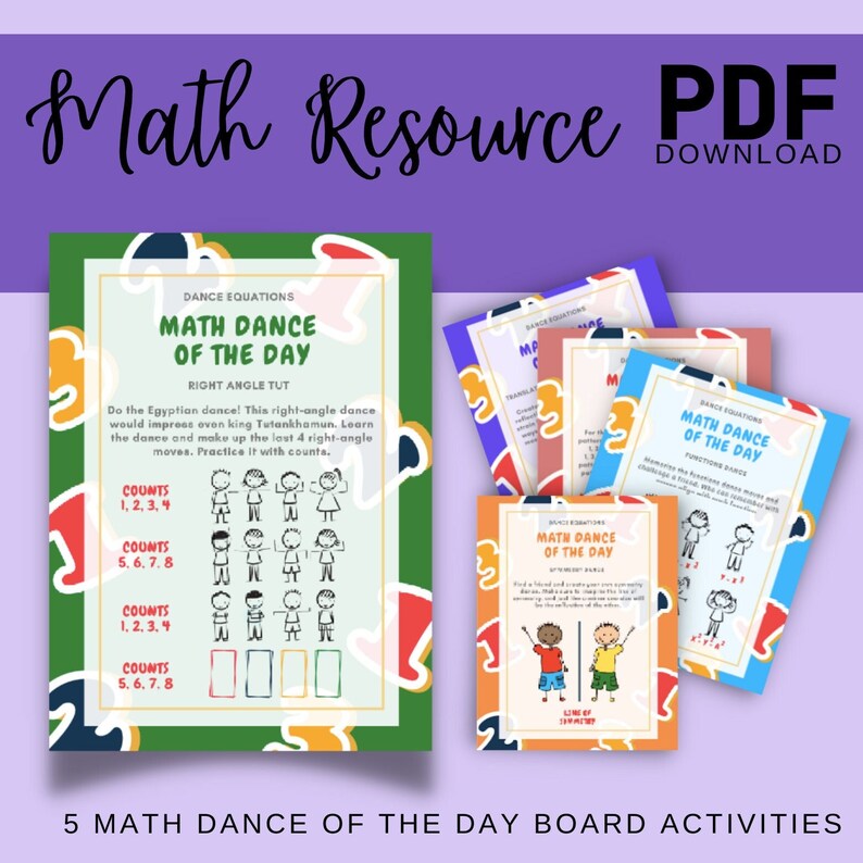Math Dance of the Day | Math Board Activity | Math Center | Math ...