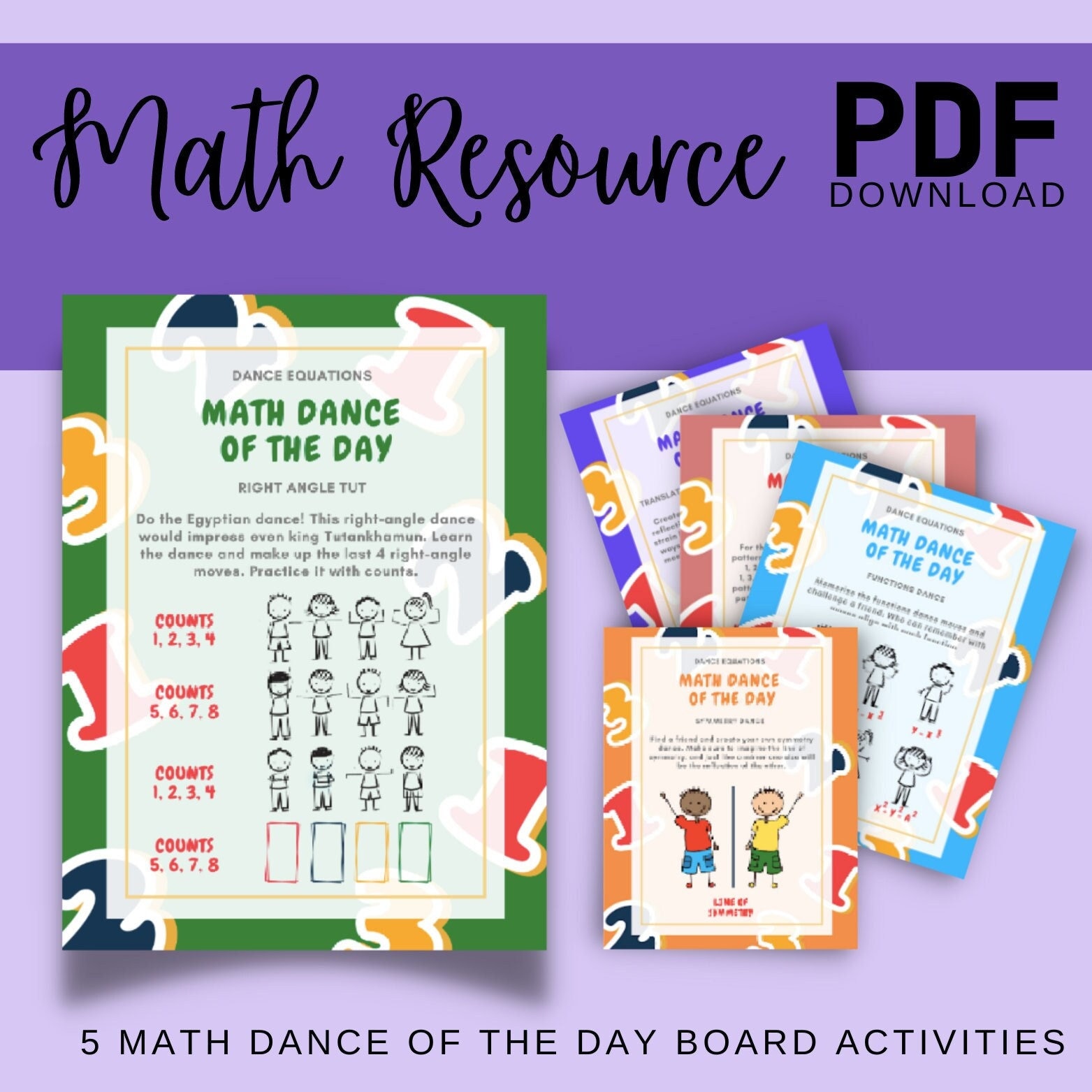 Math Dance of the Day | Math Board Activity | Math Center | Math ...