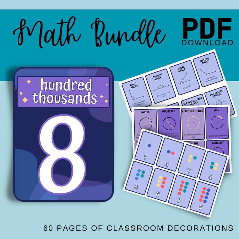 Classroom Posters Display Bundle PDF Download Math Class Posters Math ...